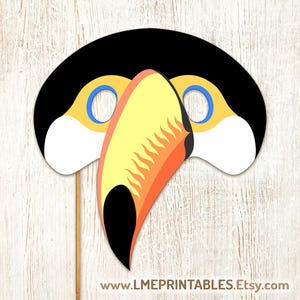 Toucan Mask Printable Costume Bird Paper Craft Tropical Animal Template ...