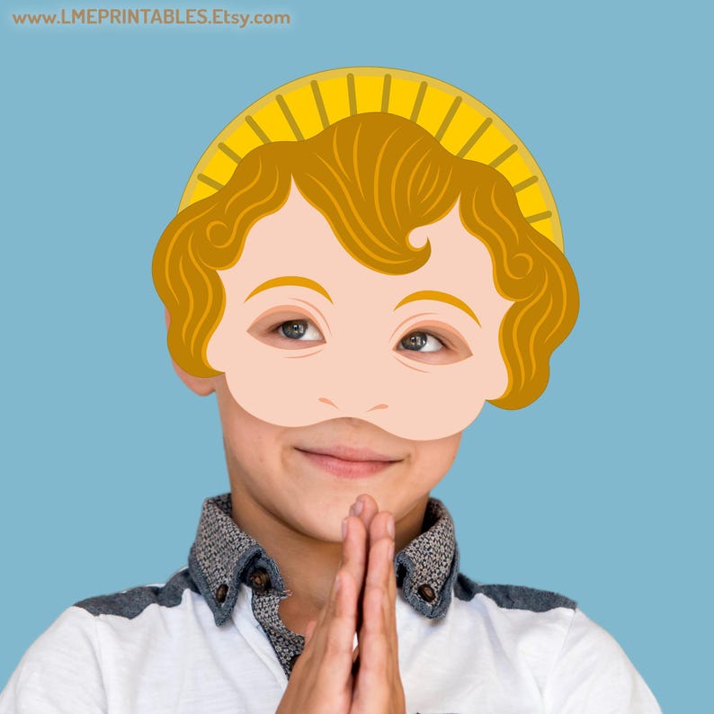 Baby Jesus Mask Printable Nativity Costume Christmas Scene Angel Cupid ...