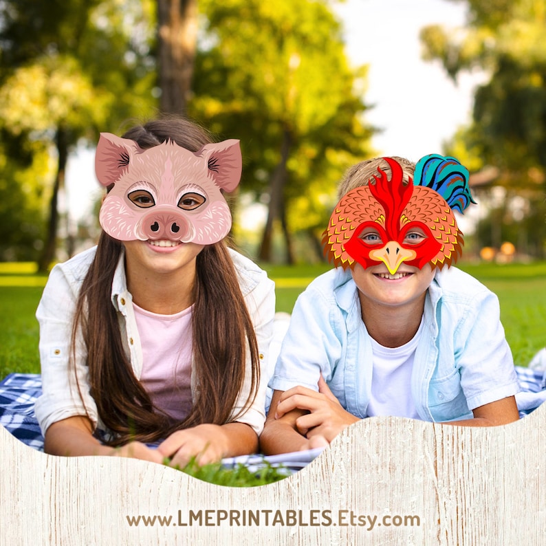 Pig Mask Printable Halloween Costume Funny 3 Little Pigs Animals Farm ...