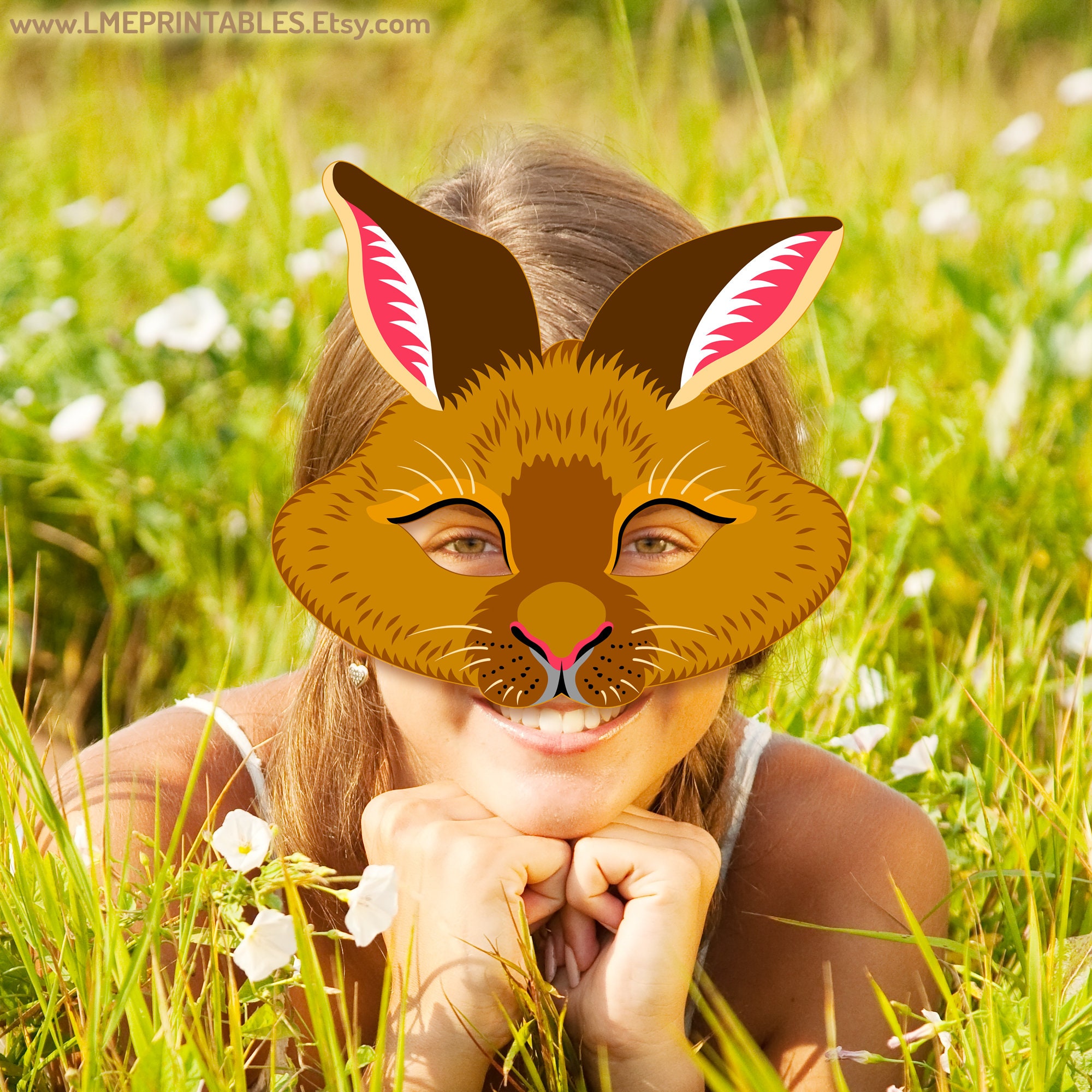 Brown Rabbit Printable Mask Bunny Easter Halloween Hare Costume Zodiac ...
