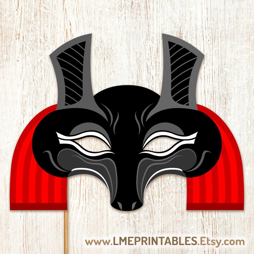 Seth God Mask Printable Egyptian Costume Halloween Anubis Ancient Egypt ...