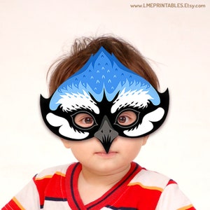 Blue Jay Bird Mask Printable Animal Masks Halloween Costume - Etsy