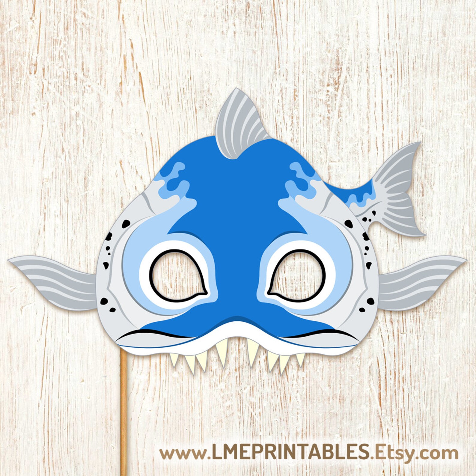 Barracuda Fish Mask Printable Carnival Halloween Costume Pool Party ...