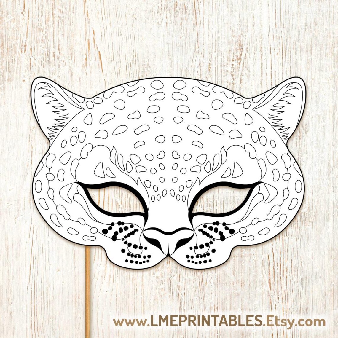Jaguar Coloring Mask Printable Animal Jaguareté Costume Rainforest ...