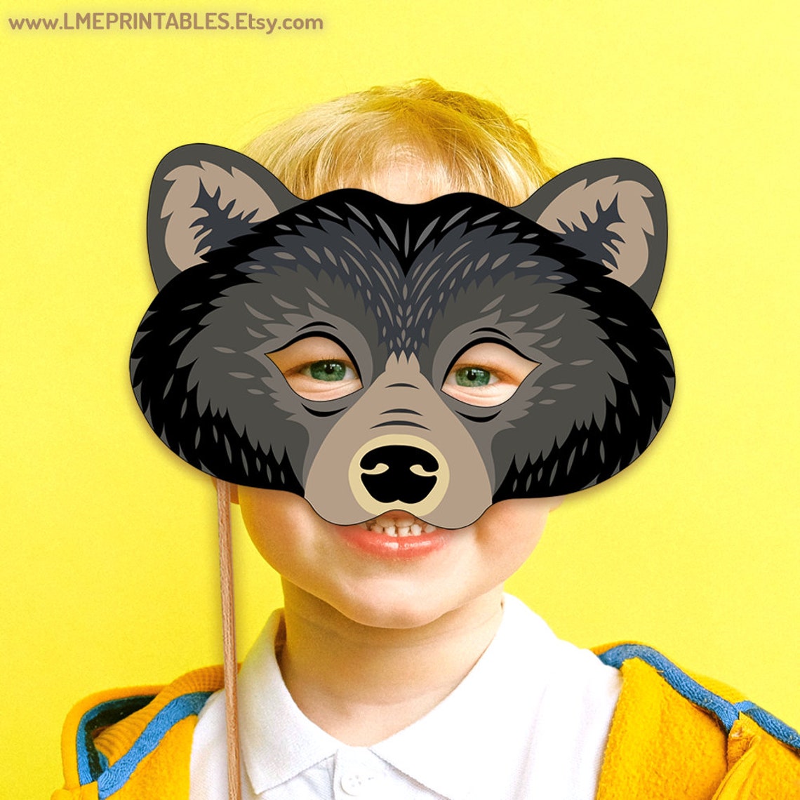 Black Bear Mask Printable Halloween Costume Woodland Animal - Etsy