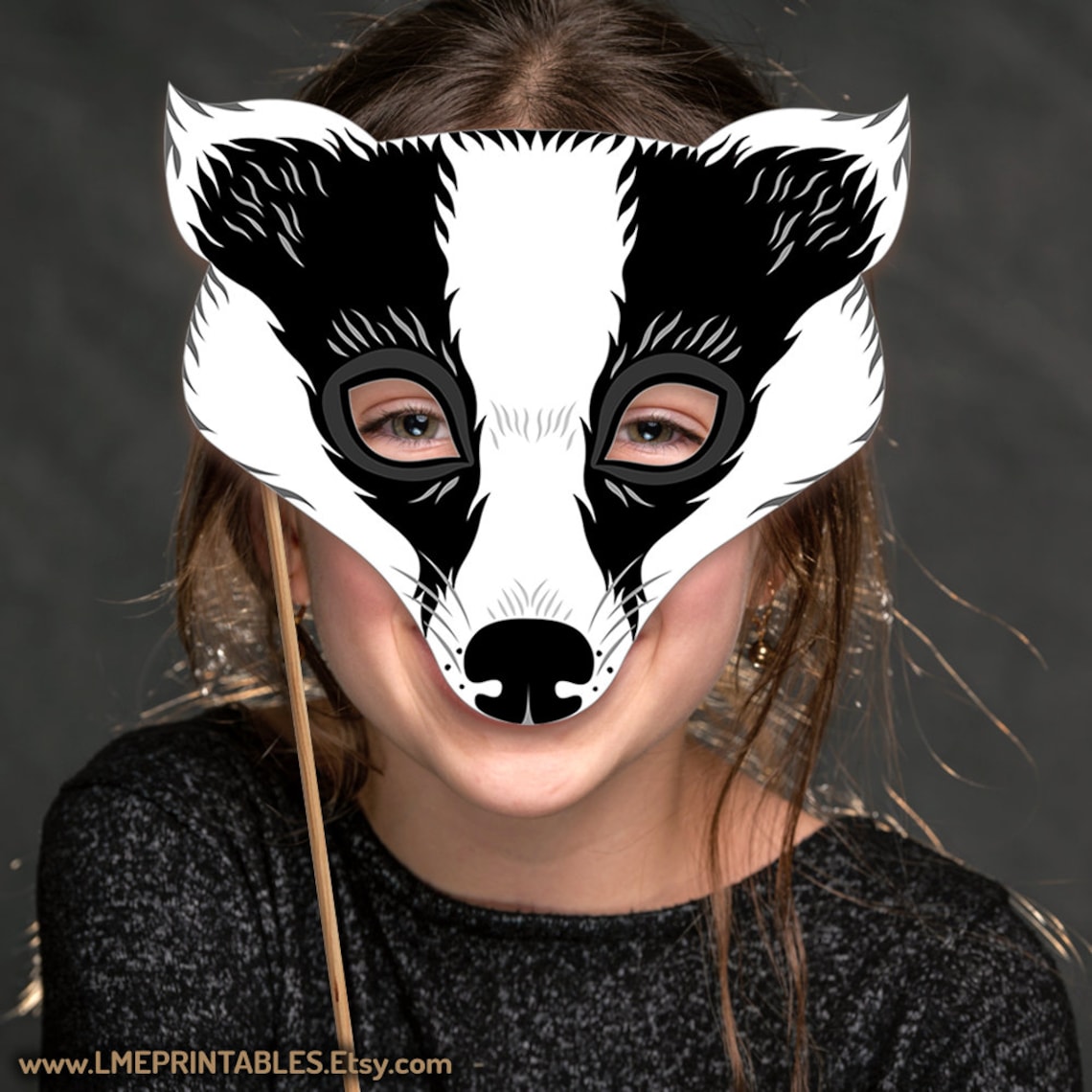 Badger Mask Printable Halloween Costume Animal Masks - Etsy