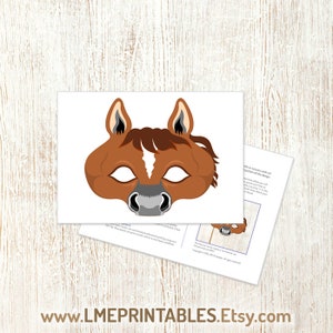 Horse Mask Printable Costume Foal Animal Farm Halloween Activity Cowboy ...