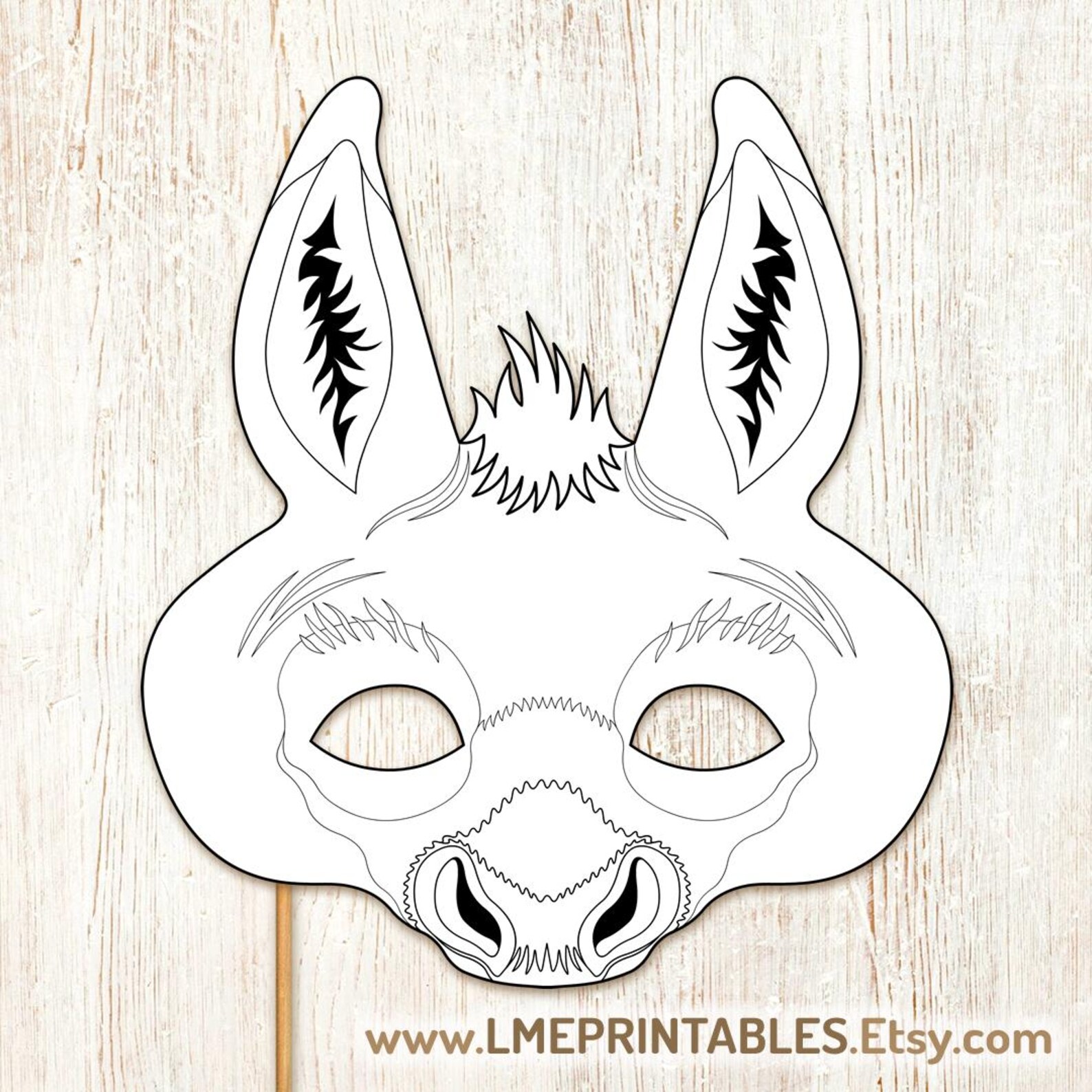 Donkey Coloring Mask Printable Halloween Costume Colouring Animal Farm ...