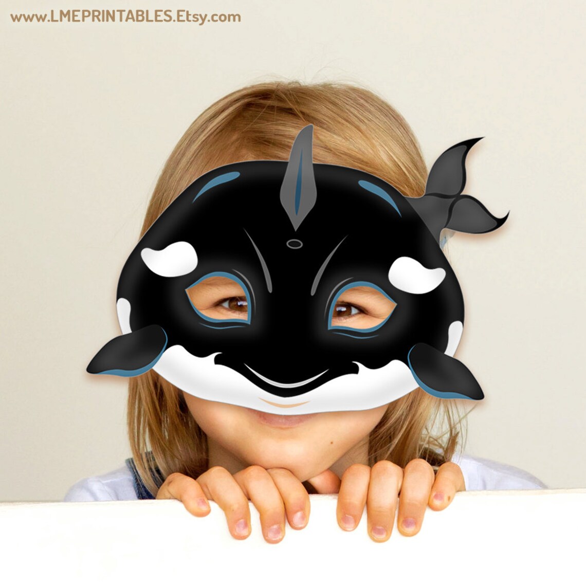 Orca Printable Mask Halloween Costume Cetacean Pool Party - Etsy