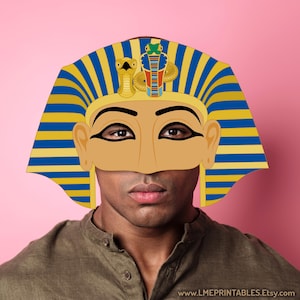 Pharaoh Mask Printable Tutankhamun Egyptian Costume King Ancient Egypt ...
