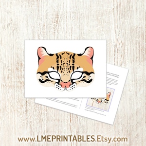 Ocelot Mask Printable Leopard Animal Carnival Halloween Costume Kid ...