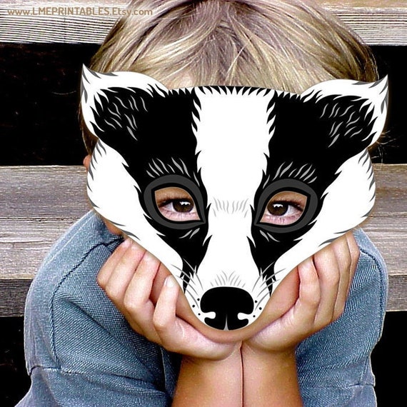 Badger Mask Printable Halloween Costume Animal Masks - Etsy