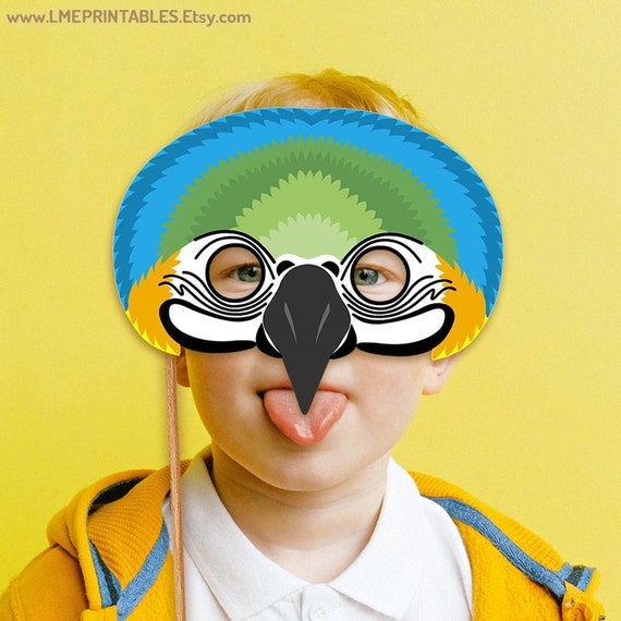 Macaw Parrot Bird Mask Printable Costume Carnival DIY Animal - Etsy Canada