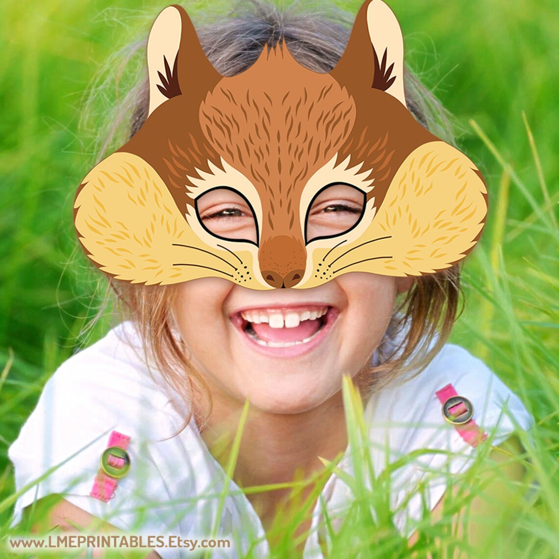 Squirrel Mask Printable Chipmunk Halloween Marmot Costume Forest Animal ...
