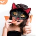 Black Cat Mask Printable Halloween Party Costume Pet Animal Pattern ...