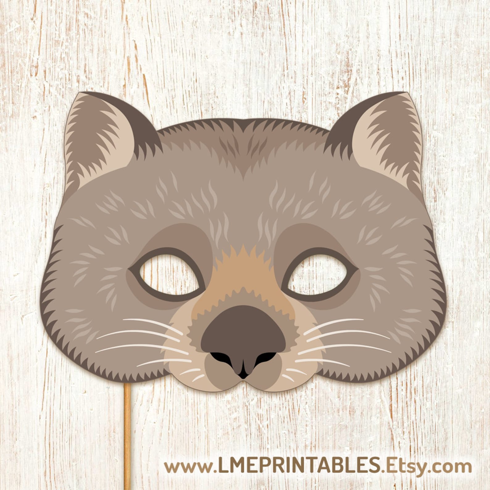 Wombat Mask Printable Halloween Costume Australia Animal Birthday Party ...