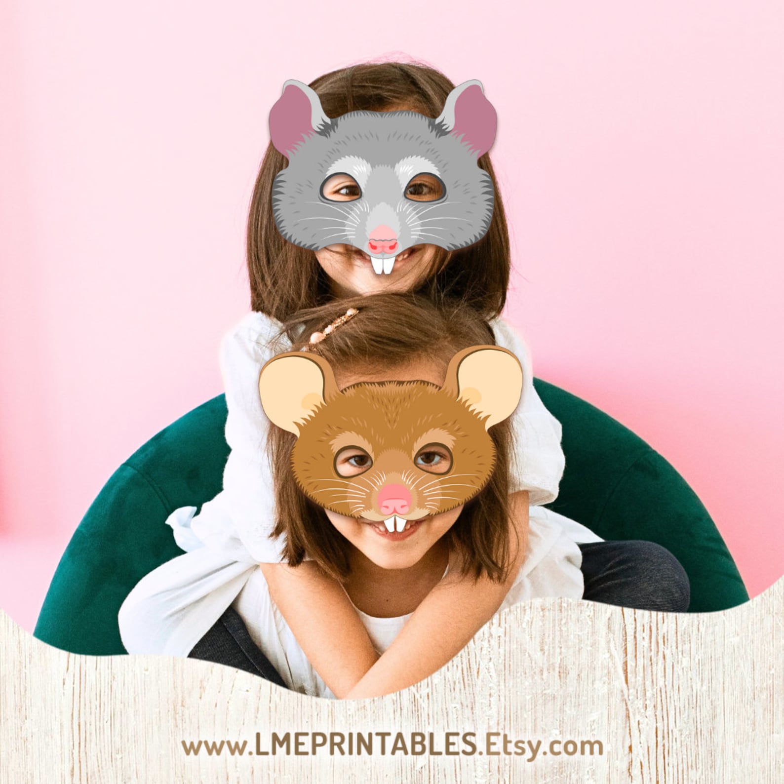 Rat Mask Printable Halloween Costume Animal Mouse Mask Sewer Rat ...