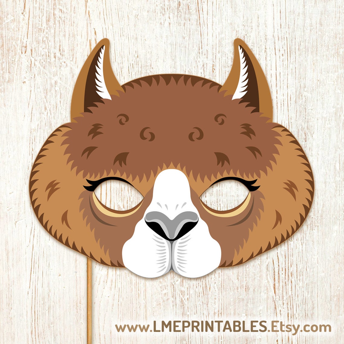 Alpaca Printable Mask Costume Llama Camel Peru Dromedary Animal ...