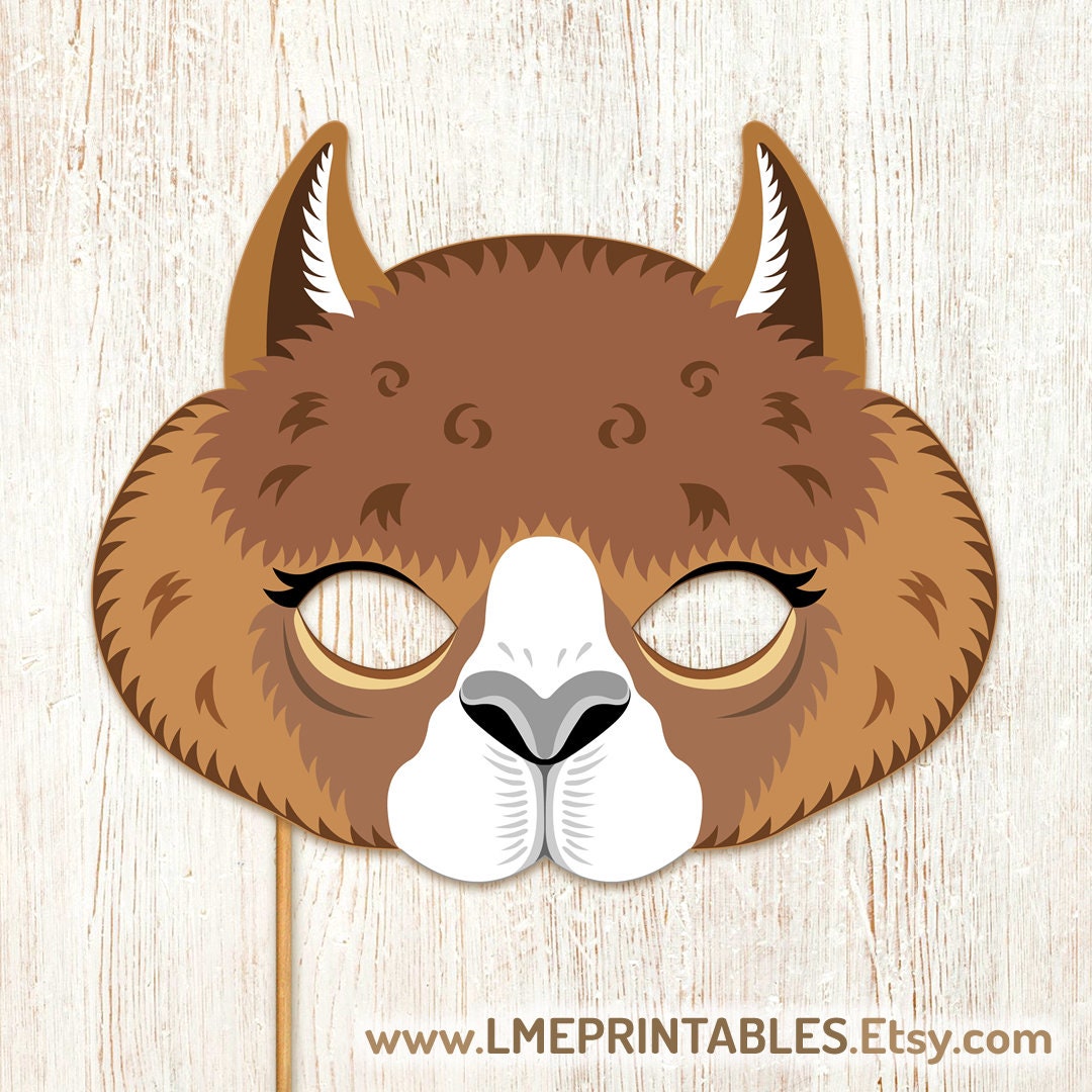 Alpaca Printable Mask Costume Llama Camel Peru Dromedary Animal ...