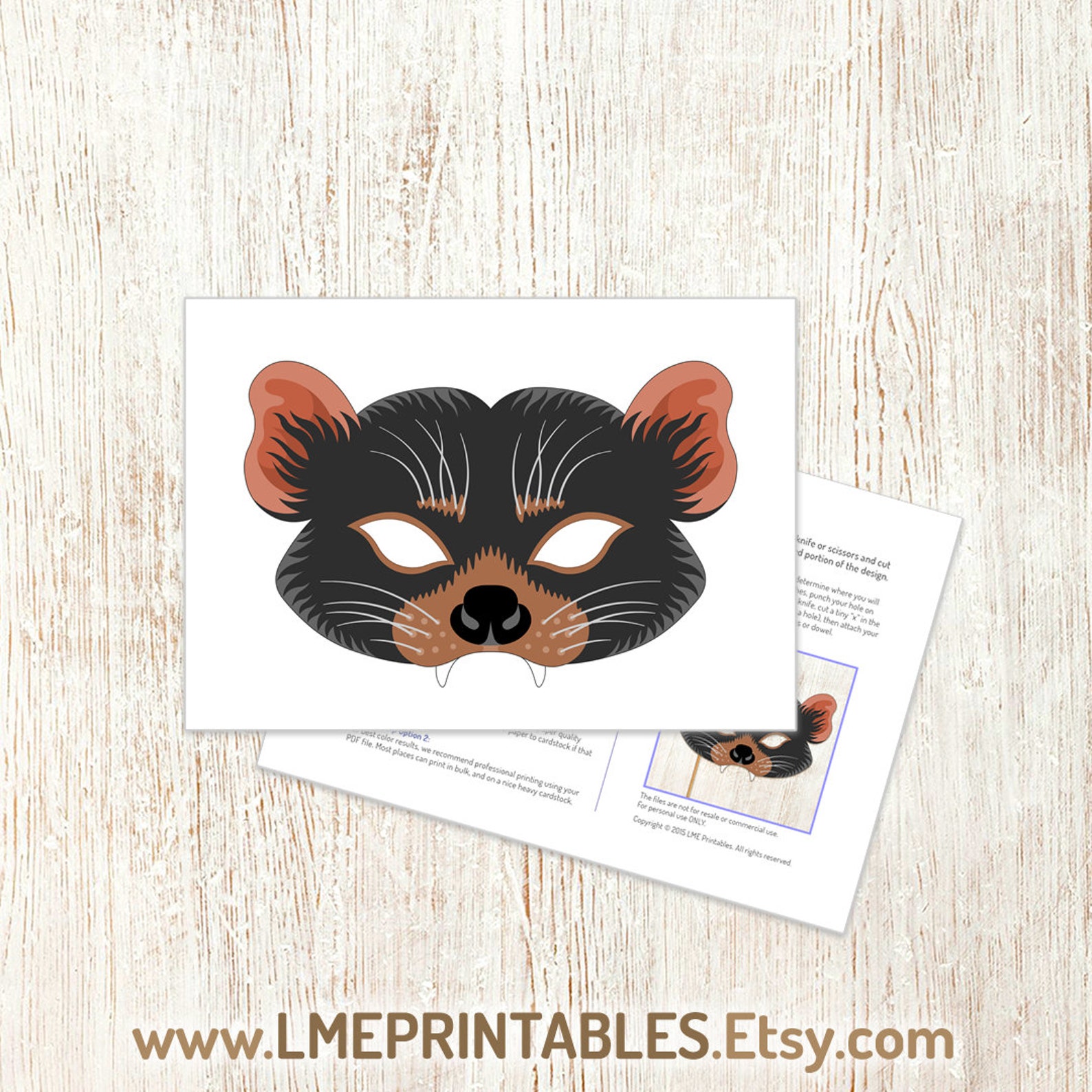 Tasmanian Devil Mask Printable Halloween Costume Australian Animal DIY ...