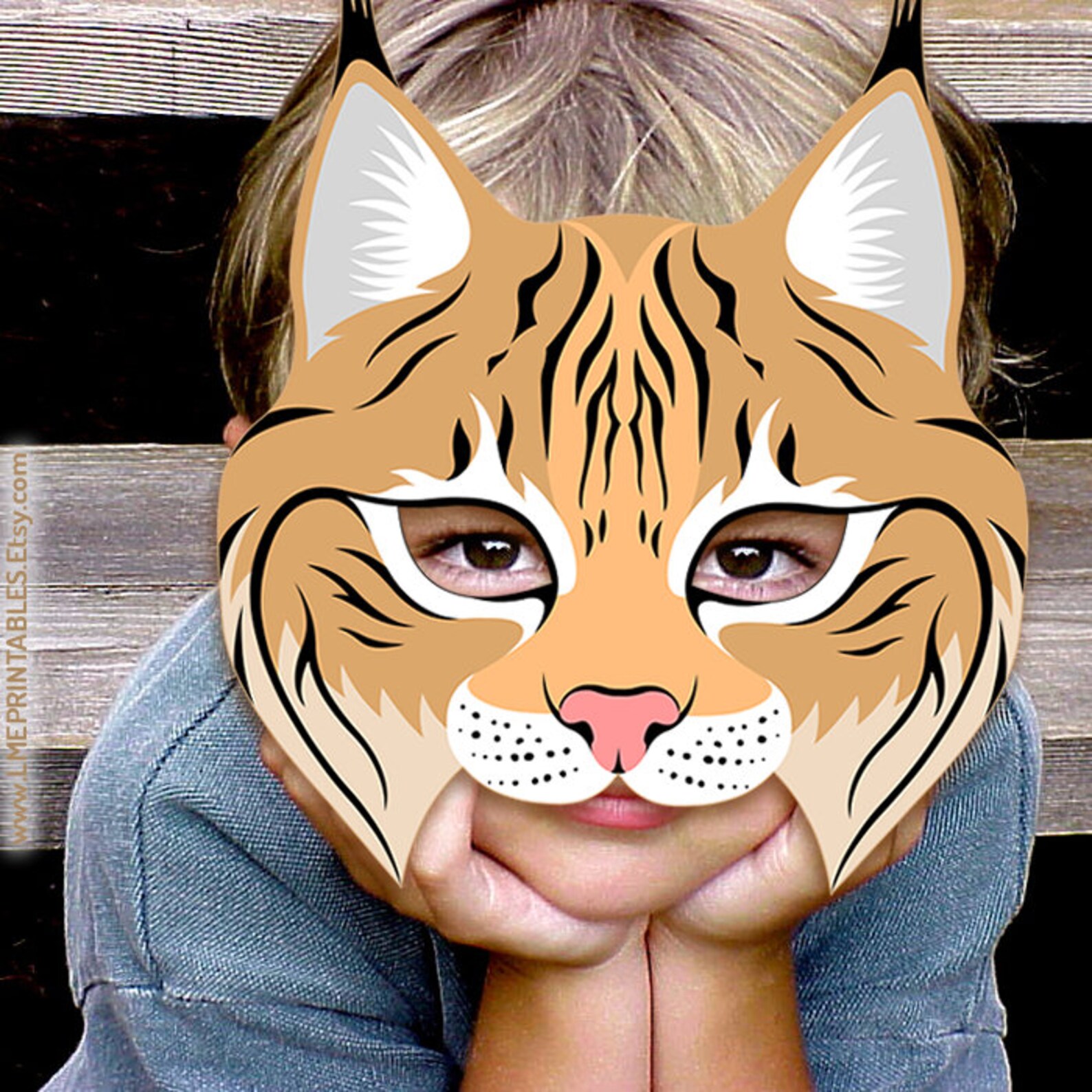 Lynx Mask Printable Animal Masks Childrens PDF Carnival | Etsy
