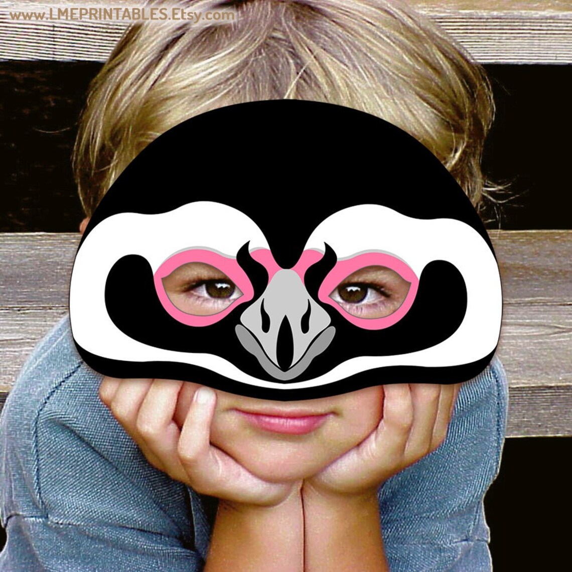 Penguin Mask Printable Halloween Paper Mask Magellanic Bird - Etsy