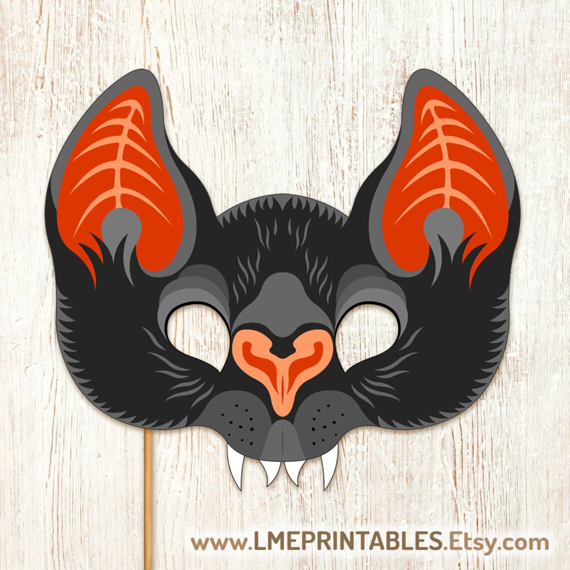 Bat Mask Printable Costume Vampire Animal DIY Carnival Tasmanian Devil ...