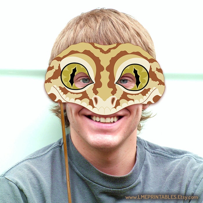 Gecko Printable Mask DIY Halloween Costume Reptile Lizard Animal Masks ...