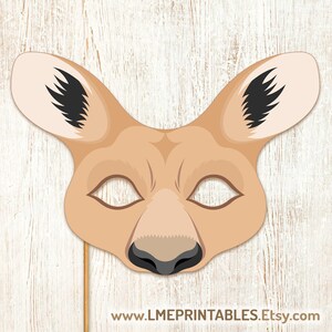 Kangaroo Mask Printable Costume Australia Animal Birthday Party Favor ...