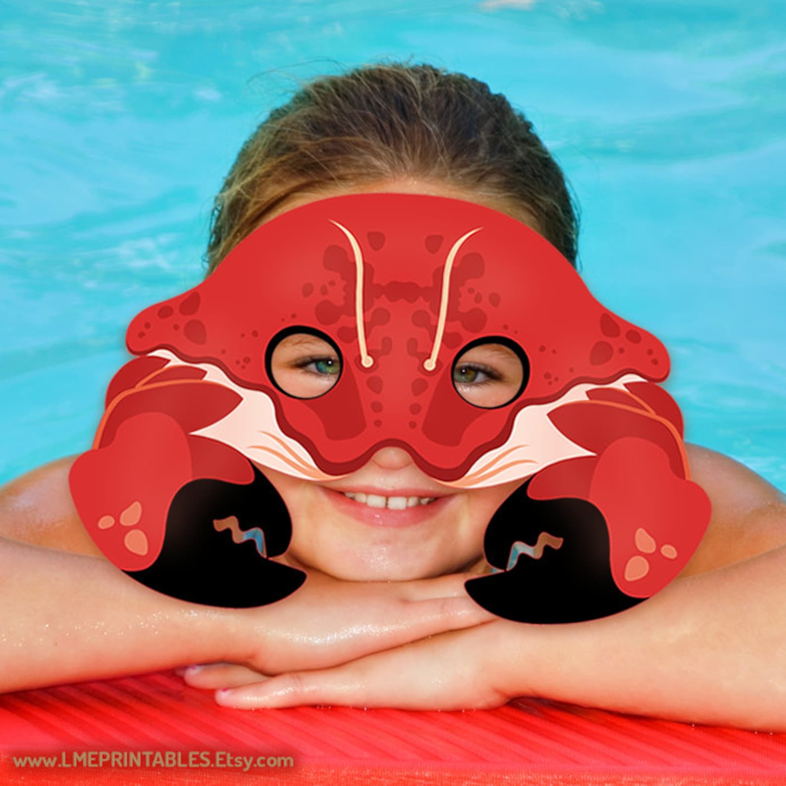 Crab Printable Mask Halloween Costume Animal Paper Masks - Etsy