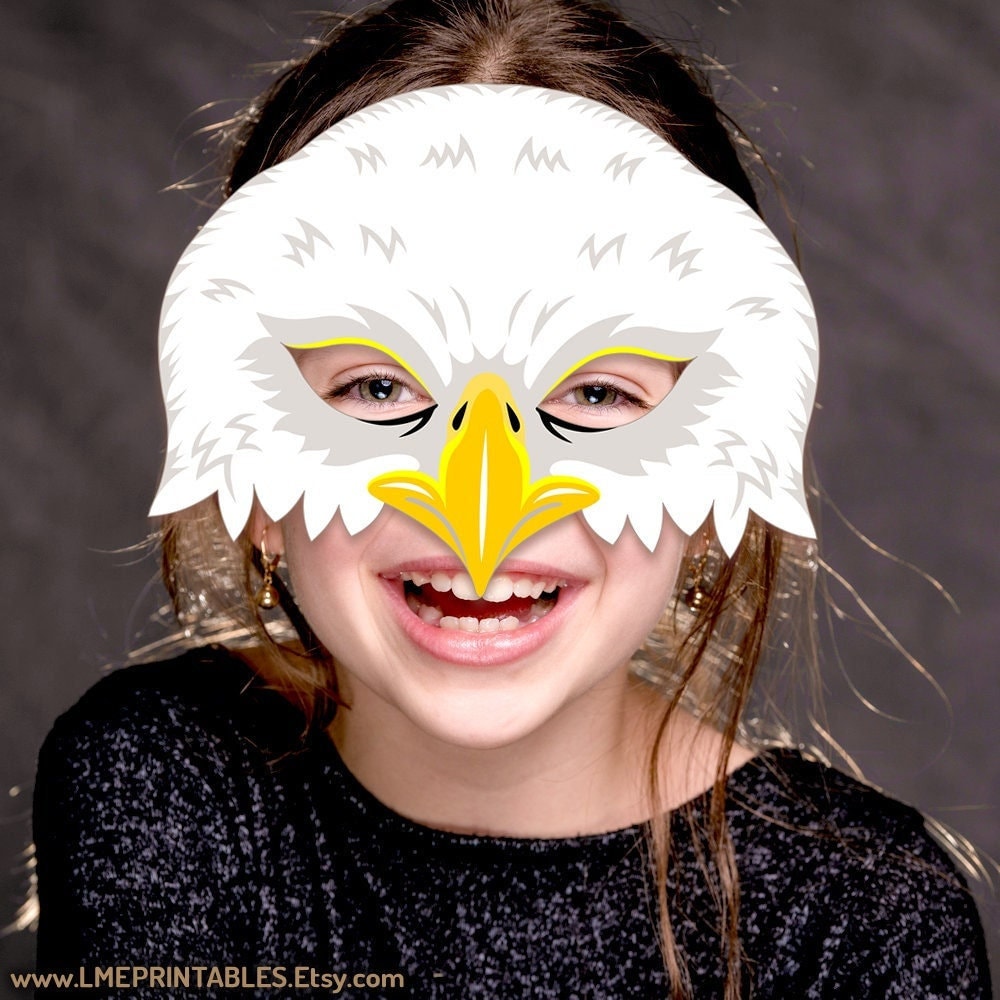 Bald Eagle Mask Printable Halloween Falcon Paper Costume Animal ...