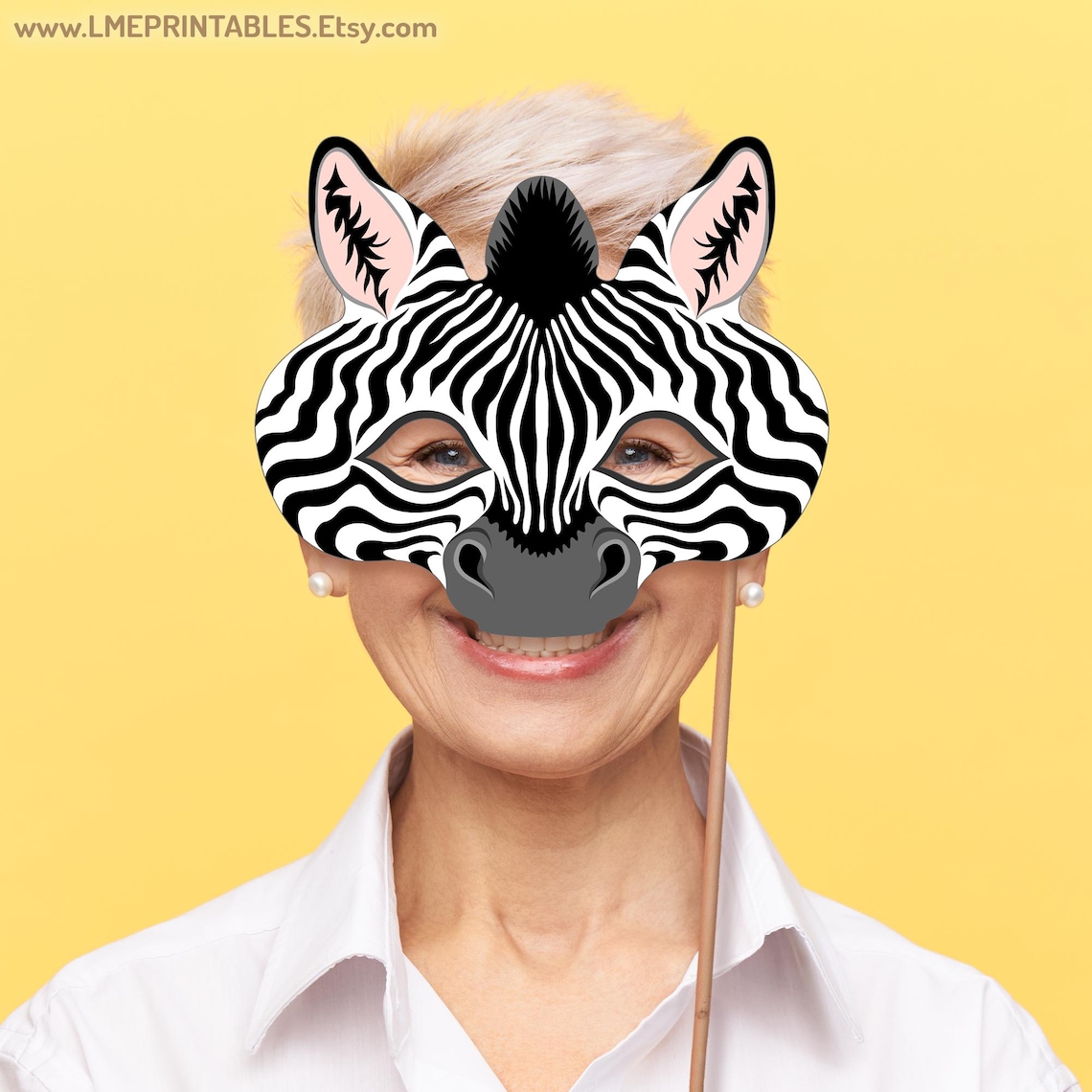Zebra Mask Printable Animal Halloween Costume Party Favor Safari Jungle ...