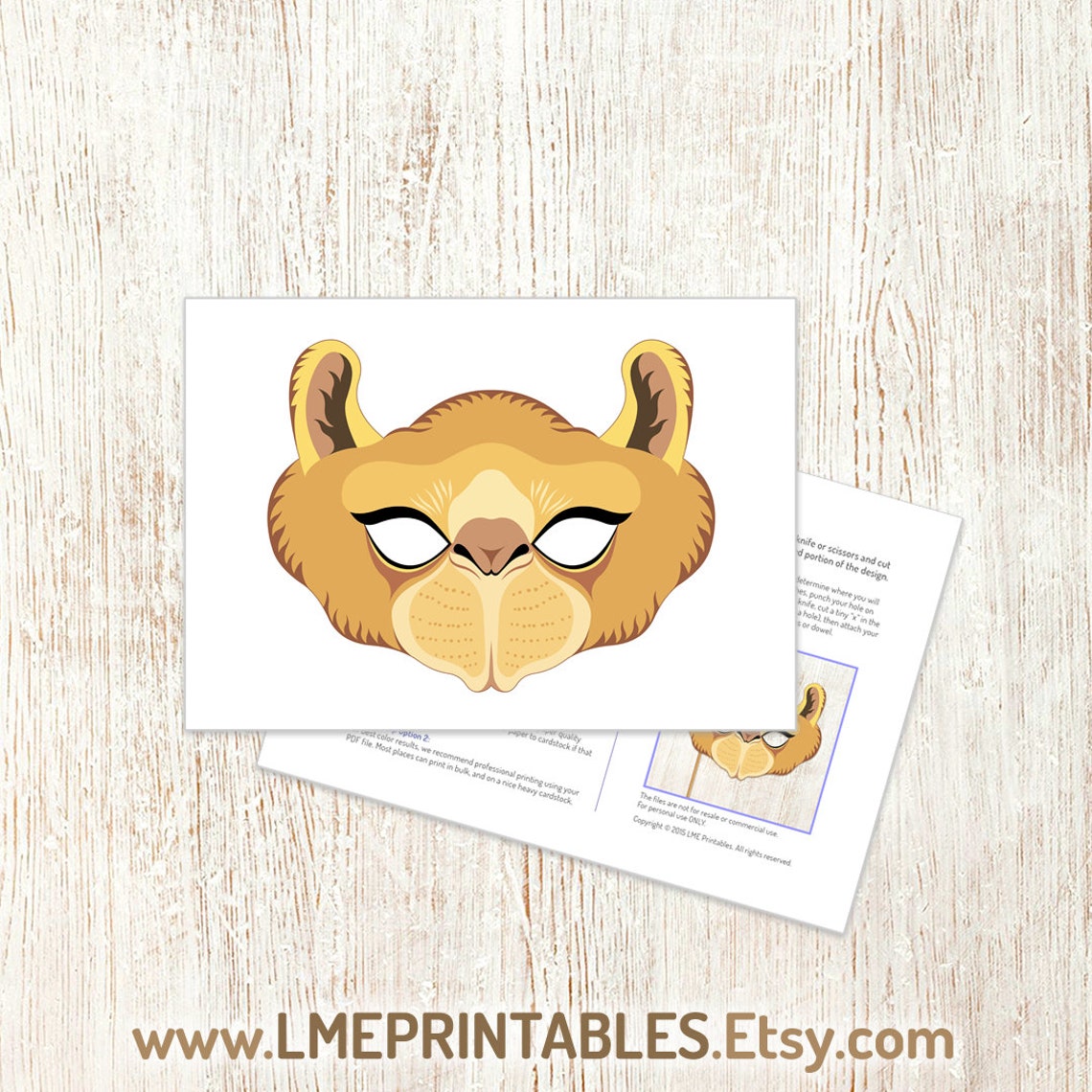 Camel Printable Mask Halloween Costume Safari Egypt Dromedary Animal ...