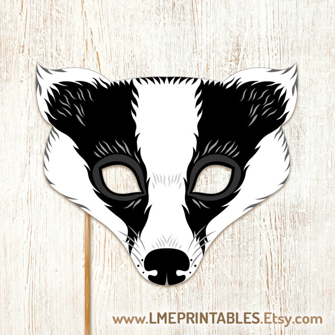 Badger Mask Printable Halloween Costume Animal Masks - Etsy