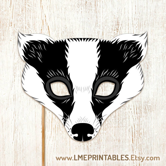 Badger Mask Printable Halloween Costume Animal Masks - Etsy