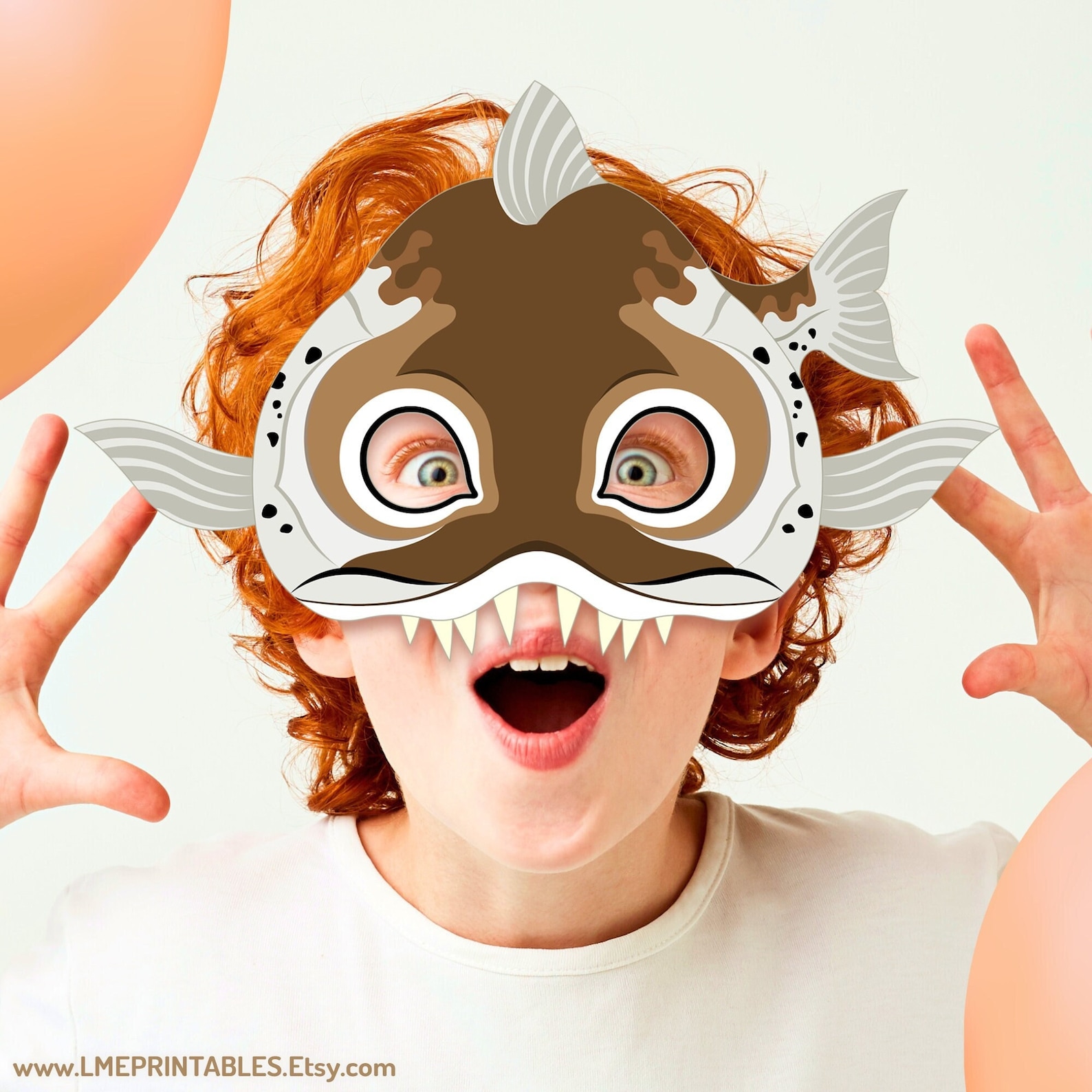 Fish Mask Printable Halloween Costume John Brown Barracuda Pool Party ...