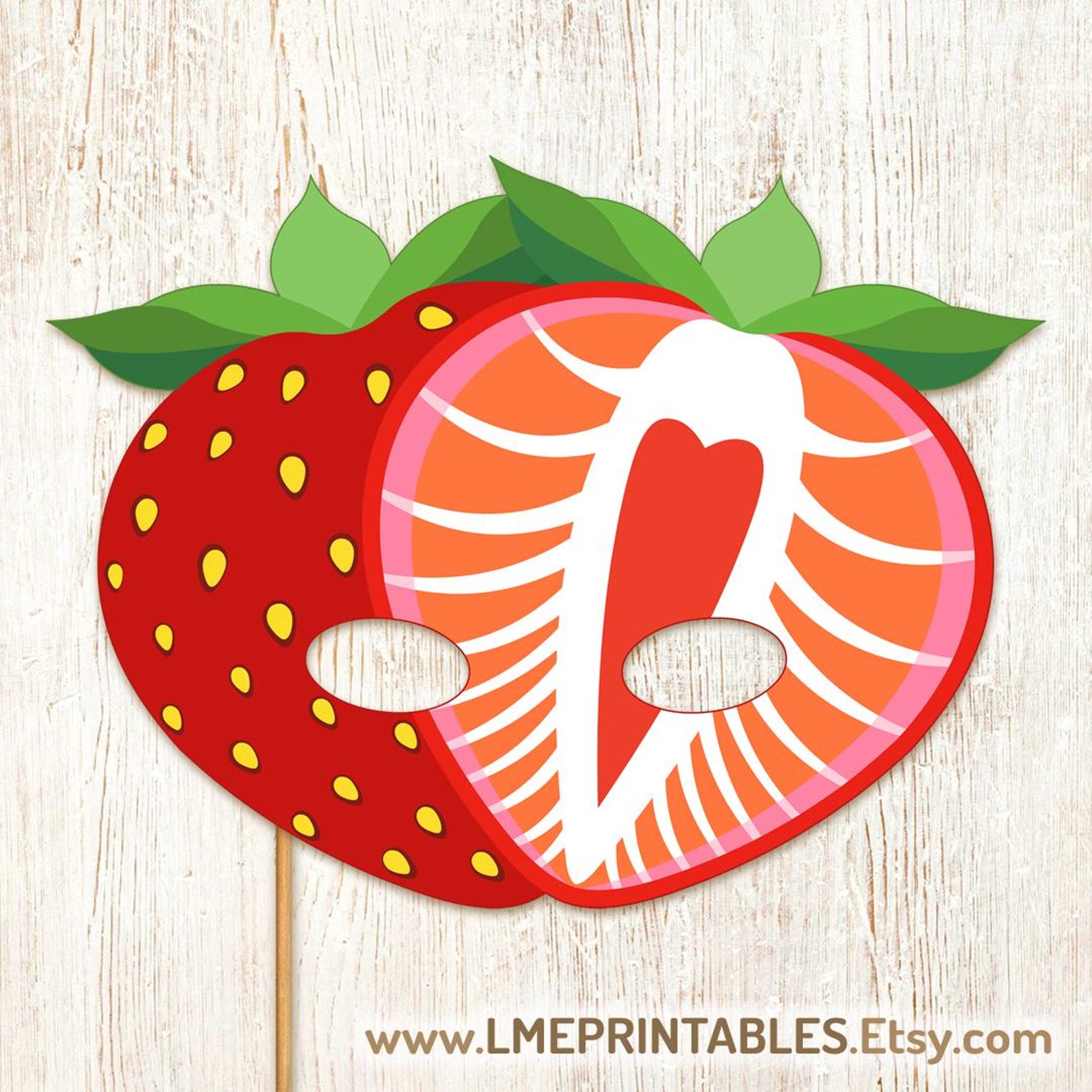 Strawberry Mask Printable Costume Food Activity Fruit School Halloween ...