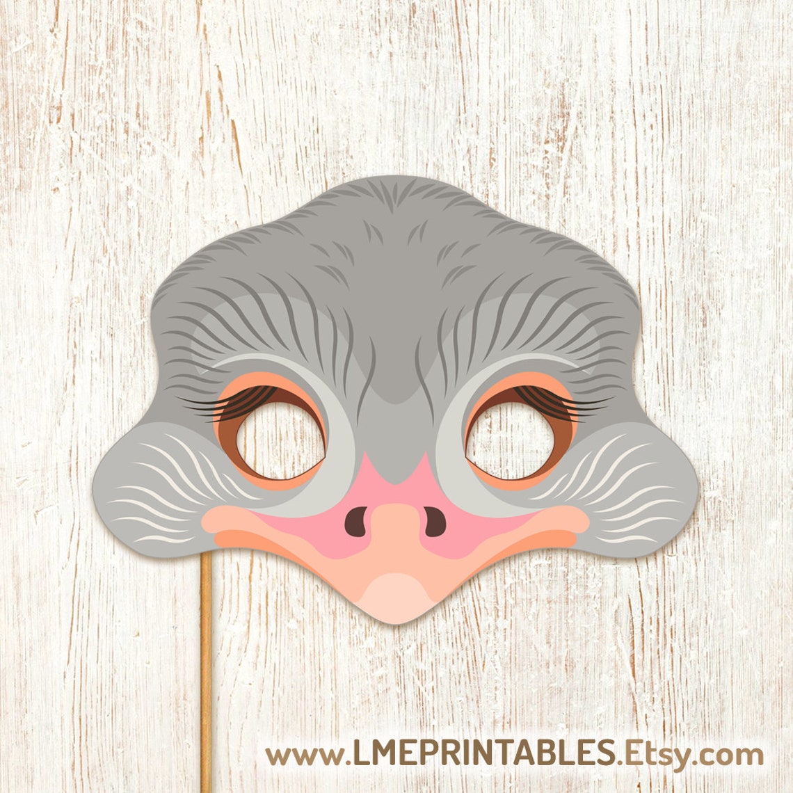 Ostrich Mask Printable Halloween Costume Animal Bird Emu Paper - Etsy