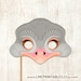 Ostrich Mask Printable Halloween Costume Animal Bird Emu Paper Craft ...