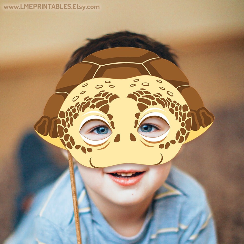 Turtle Printable Mask Sea Tortoise Costume Aquatic Animal Halloween ...