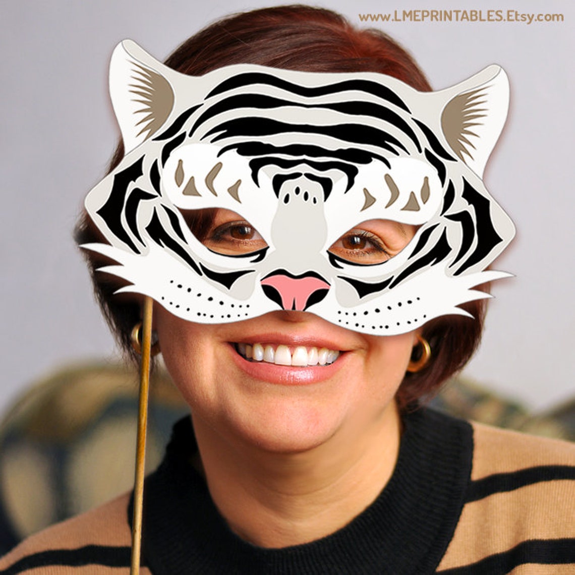 White Tiger Mask Printable Halloween Siberian Animal Masks - Etsy
