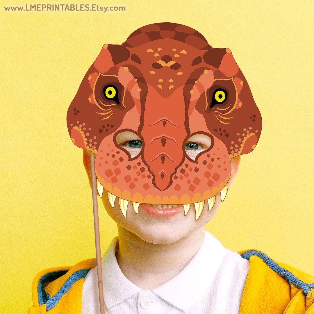 T-rex Mask Printable Dinosaur Halloween Dino Costume Animal ...