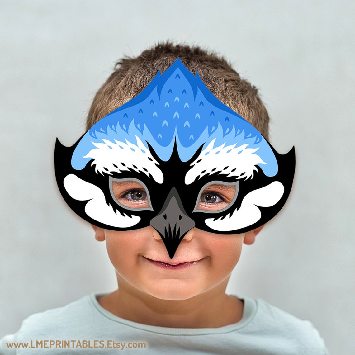 Blue Jay Bird Mask Printable Animal Halloween Costume Paper Craft ...
