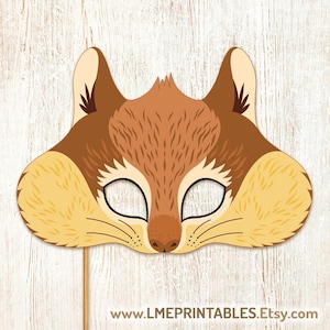 Squirrel Mask Printable Chipmunk Costume Halloween Forest Animal Rodent ...