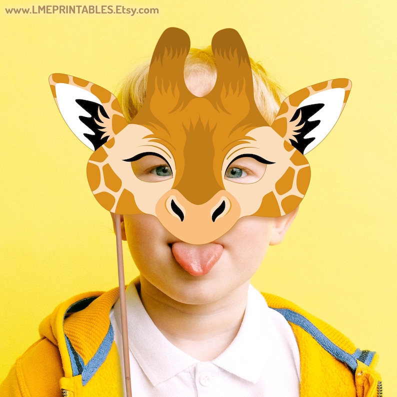 Giraffe Printable Mask Costume Safari Animal Africa Photo Booth ...