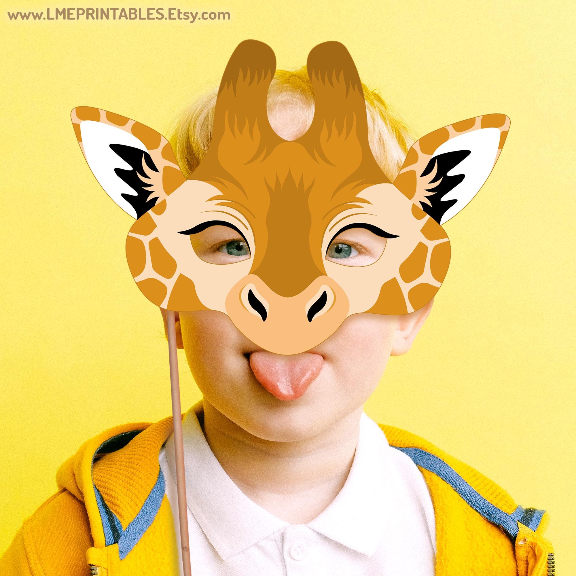 Giraffe Printable Mask Costume Safari Animal Africa Photo Booth ...