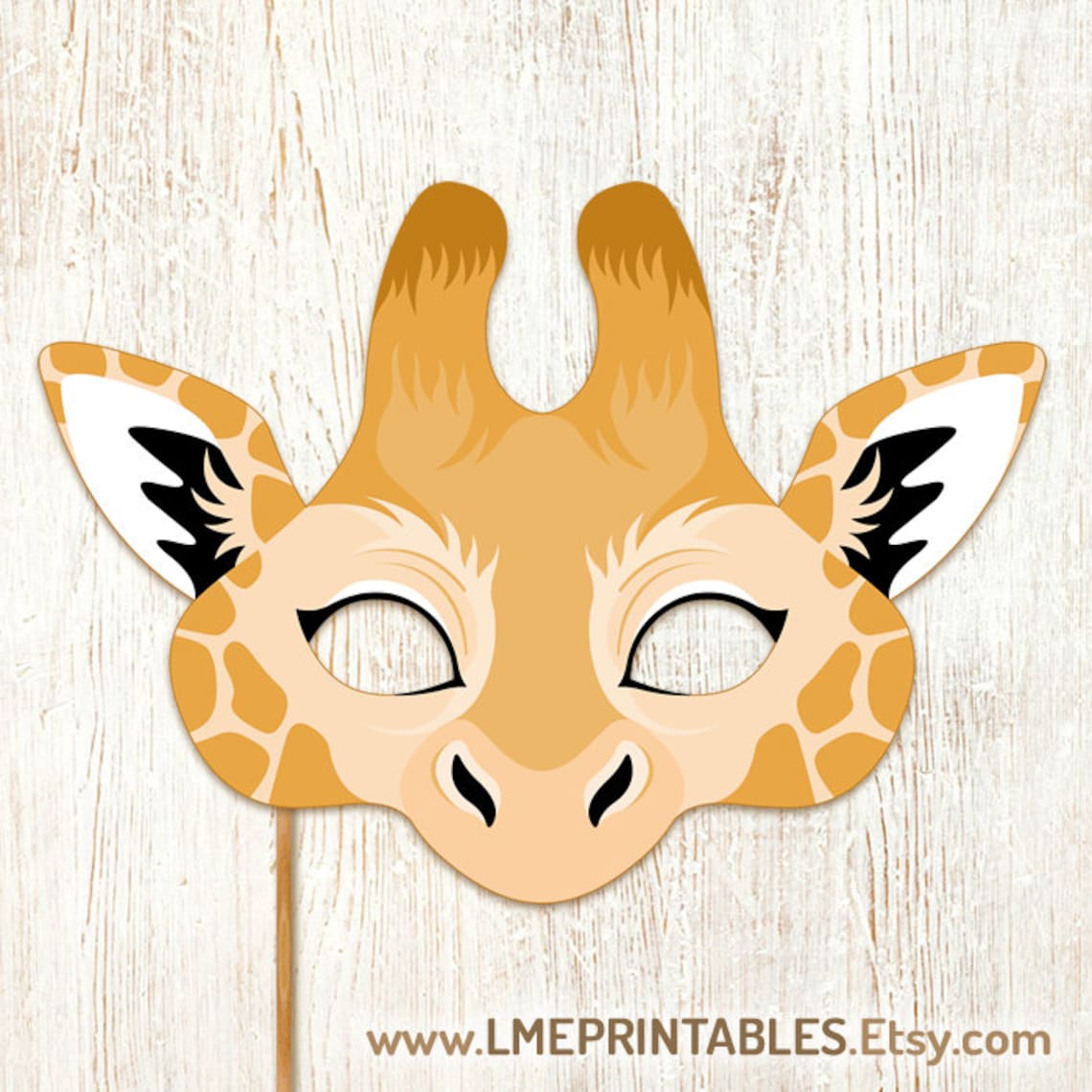 Giraffe Printable Mask Halloween Costume DIY Safari Jungle - Etsy