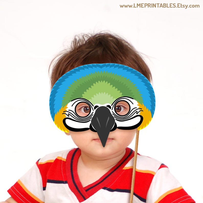 Macaw Parrot Bird Mask Printable Costume Animal Rainforest School ...