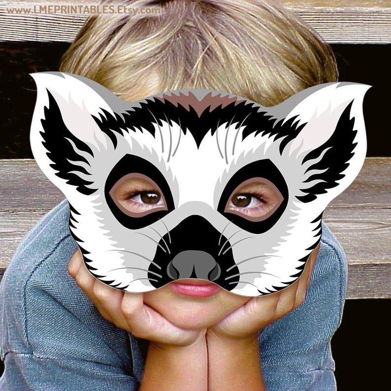 Lemur Mask Printable Halloween Costume Monkey Primate Animal Mask Aye ...