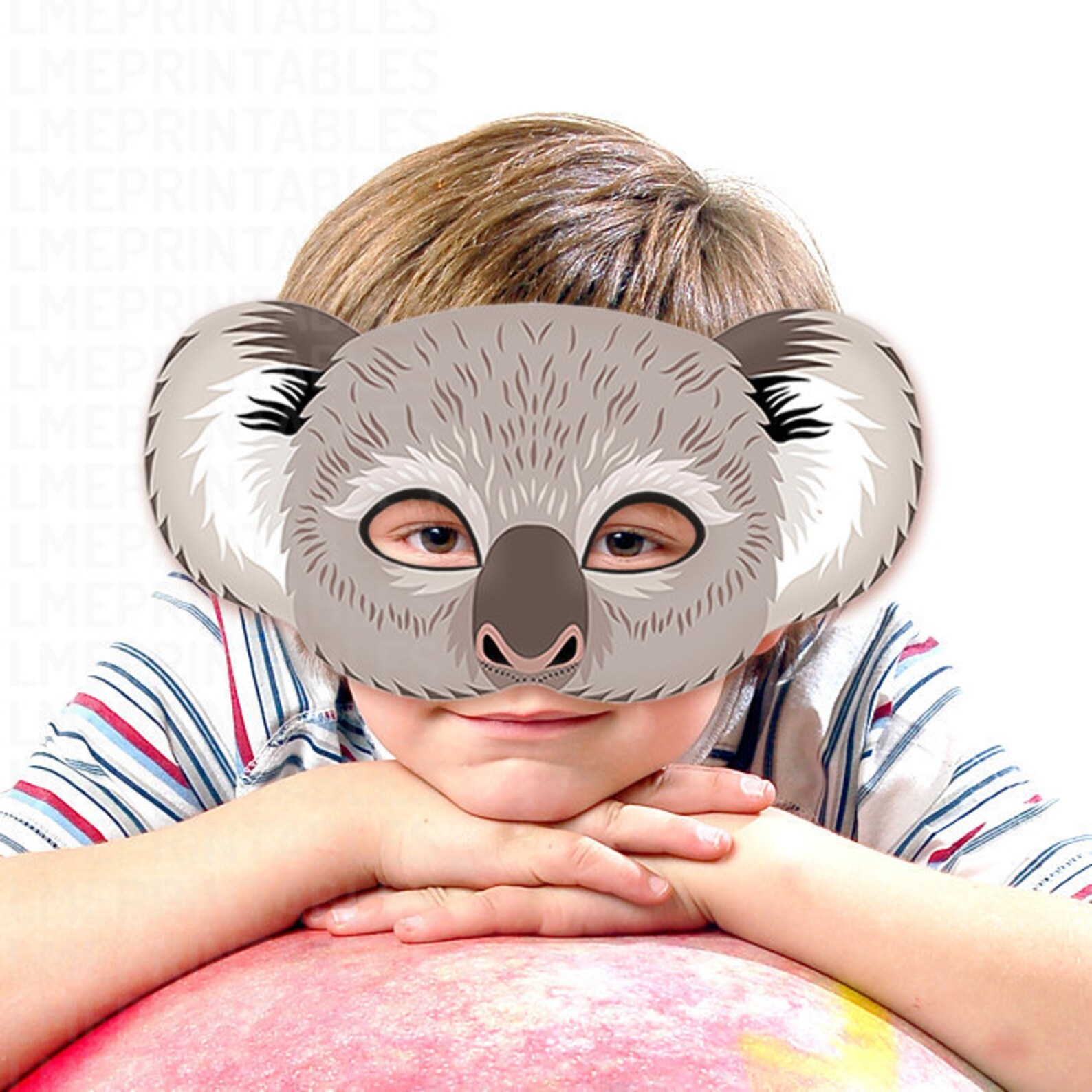 Koala Printable Mask Gray Bear DIY Animal Masks Booth Prop | Etsy